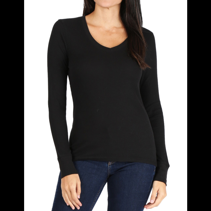 Pro Club Women's Long Sleeve Thermal V-Neck Tee